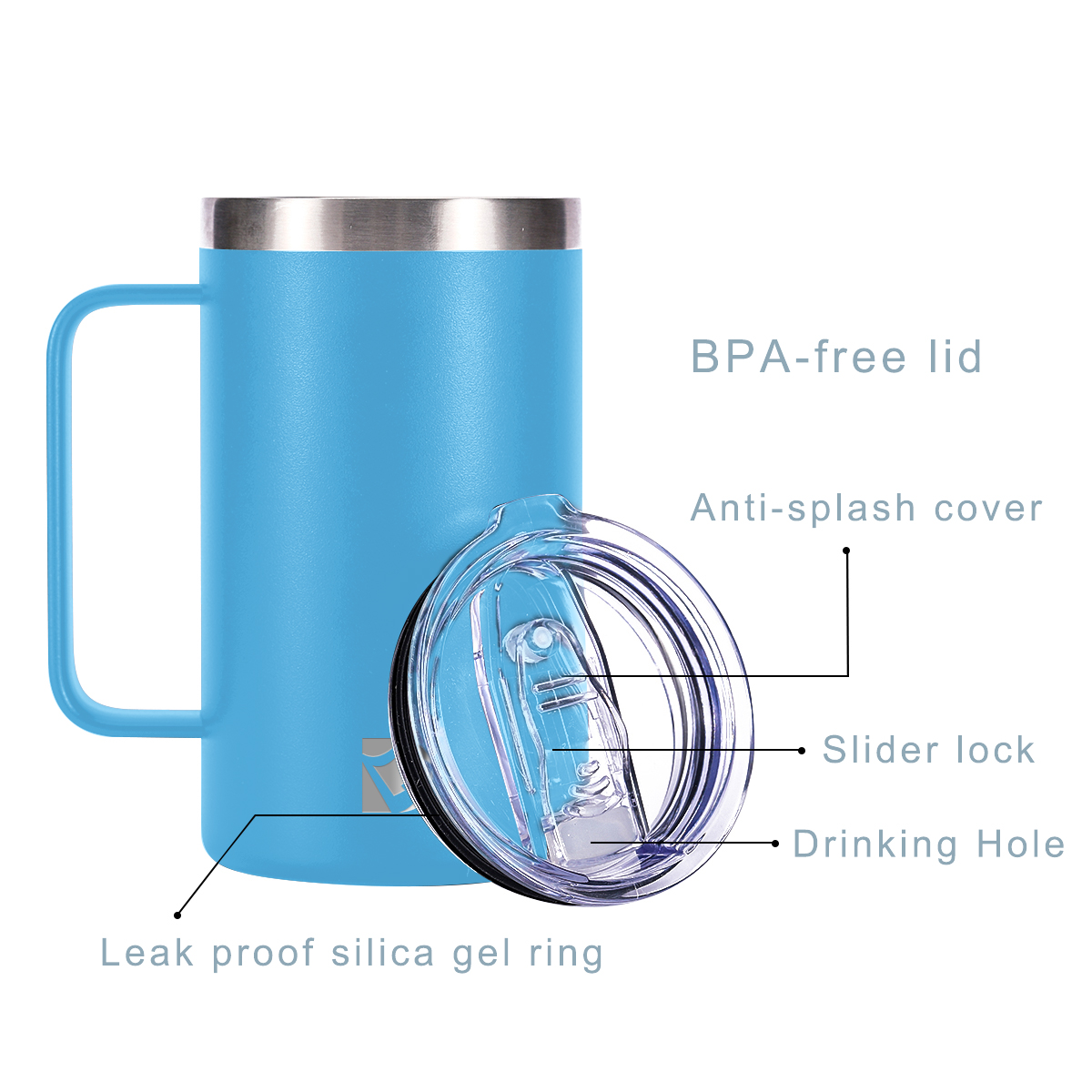 Business style spill-proof travel mug