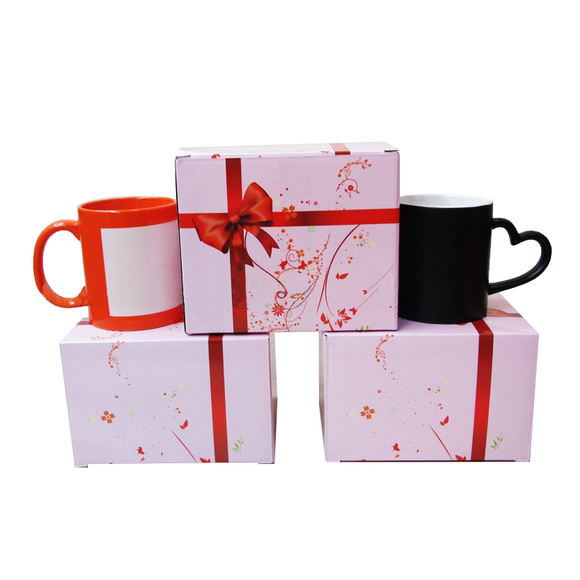 Color mug packaging box with pvc window