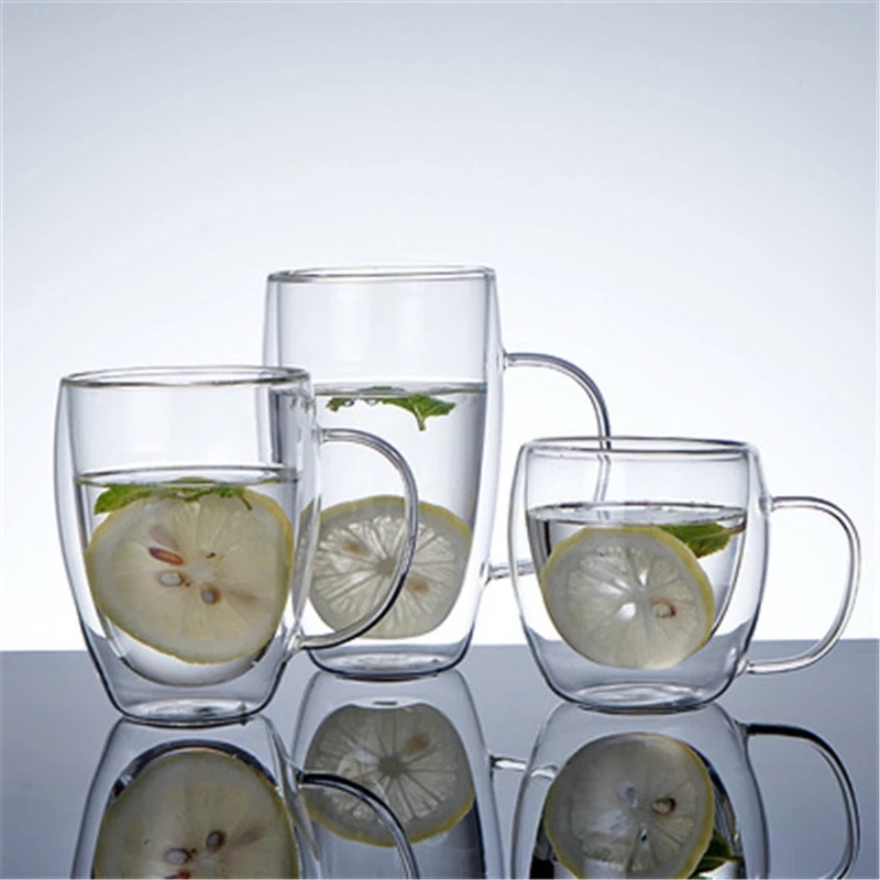 Durable use creative transparent glass mug