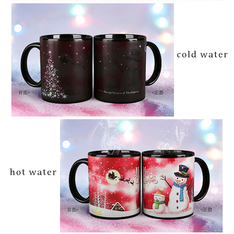 Stoneware glazed color changing magic mug