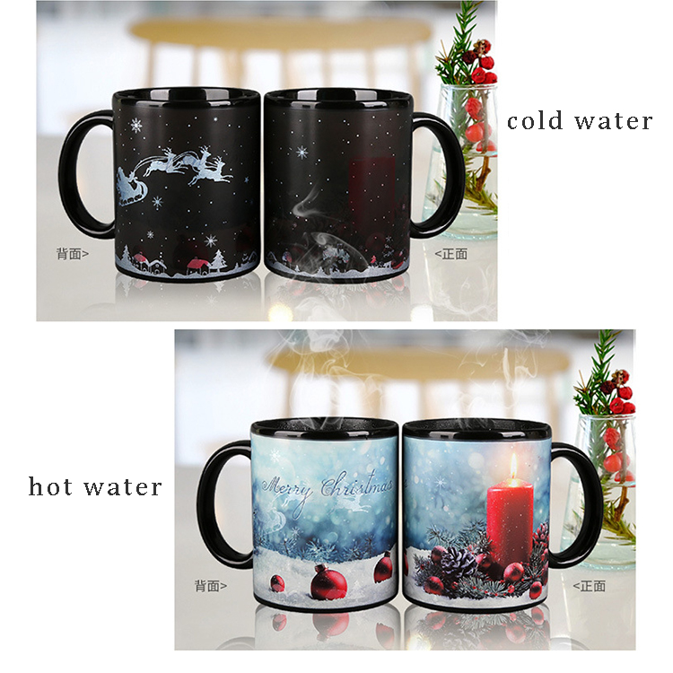 Stoneware glazed color changing magic mug